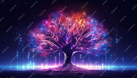 Premium Photo Artificial Intelligence Concept A Tree With Branches In