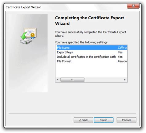 Exporting A Certificate From The Windows Certificate Store For Use By Cerberus Ftp Server
