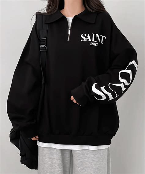 세일빠른발송 세인 오버핏 아노락 맨투맨아방핏 가을코디 긴팔티 간절기 반집업 에이블리