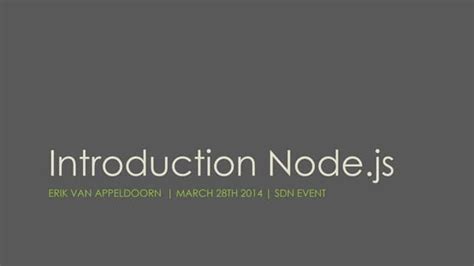 Nodejs Basics Ppt Web Development Internet