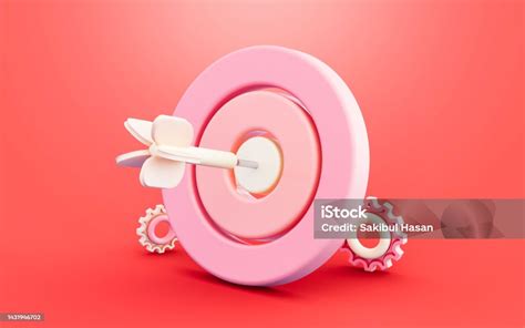 톱니바퀴와 황소 눈 화살표 3d 그림 배경 사업 목표 0명에 대한 스톡 사진 및 기타 이미지 0명 3차원 형태 개념 Istock