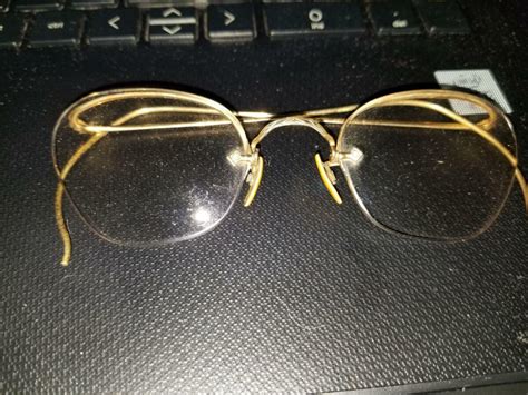 Antique Vintage 110 12k Gf Gold Wire Rim Eye Glasses Gem