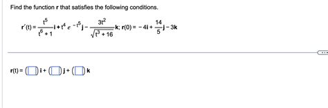 Solved Find The Function R That Satisfies The Following Chegg Com