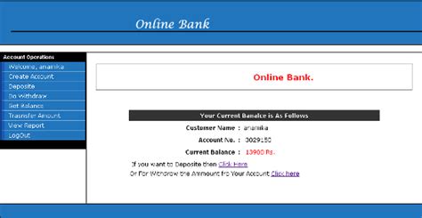 Java Online Banking System Free Student Projects