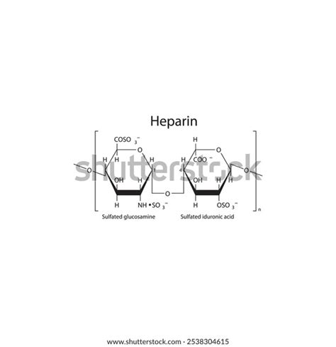 Heparin Skeletal Structure Diagrampolysaccharide Compound Molecule