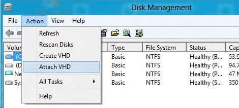 Tutorial How To Attach A VHD Or VHDX In Disk Management In Windows The Tech Journal