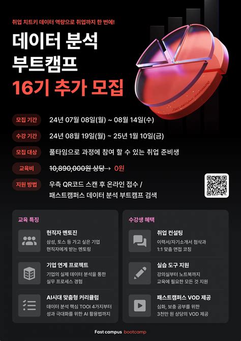 선착순마감 패스트캠퍼스 데이터분석 부트캠프 16기 수강생 모집 런프리 코딩부트캠프 개발자 신입채용 정보사이트