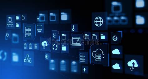 Big Data Secure Transmitting Processing Hologram With Data Storage And Transfer Stock