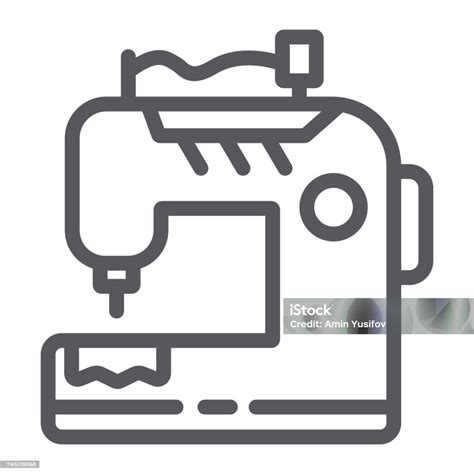 재봉틀 라인 아이콘 공예 및 바느질 재봉 장비 기호 벡터 그래픽 흰색 배경에 선형 패턴 10에 대한 스톡 벡터 아트 및 기타 이미지 Istock