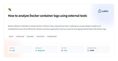 how to analyze docker container logs using external tools labex