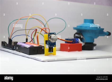 Electronic Components On A Automatic Gas Sensor Detection System With