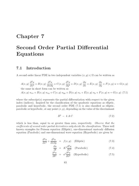 Pde Second Order 1 Partial Differential Equation Differential Equations