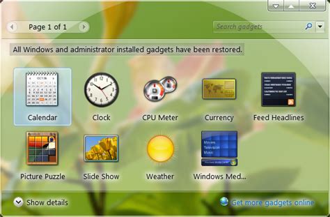 Mengembalikan Gadget Windows 7 Yang Terhapus