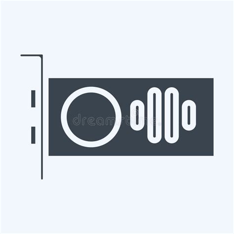 Icon GPU Suitable For Computer Components Symbol Glyph Style Simple Design Editable Design