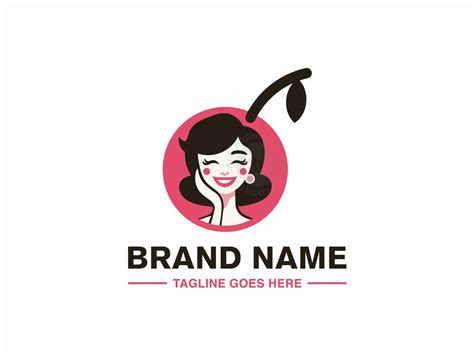 Cute Girl And Cheery Logo Branition Cute Girl And Cheery Logo Branition