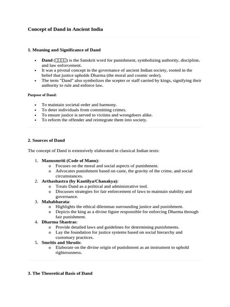 Concept Of Dand In Ancient India Pdf Punishments Justice