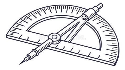 Protractor And Ruler Illustration Drafting Tools Vector Design Generative Ai Stock Vector