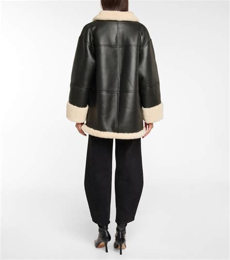 Oversized Shearling Jacket In White Toteme Mytheresa