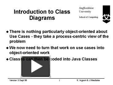 Introduction To Class Diagrams Presentation Free To View