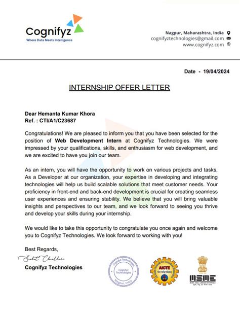 Cognifyz Cognifyztech Cognifyztechnologies Hemant Kumar Khora