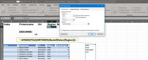 Exceltabelle Sortieren