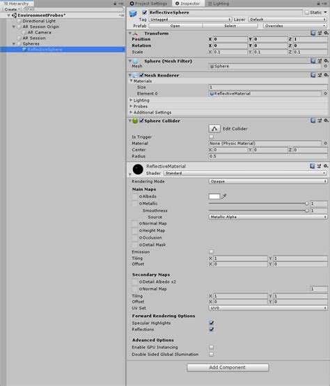 day 18 creating real time reflections in ar using environment probes with unity and arkit