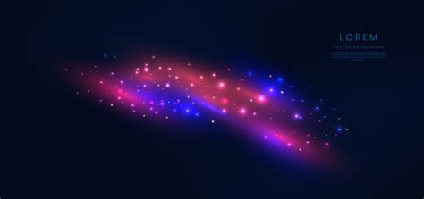 Abstract Red And Blue Light Effect With Dot Glowing On Dark Blue