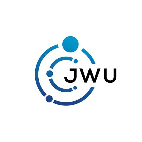 JWU Letter Technology Logo Design On White Background JWU Creative