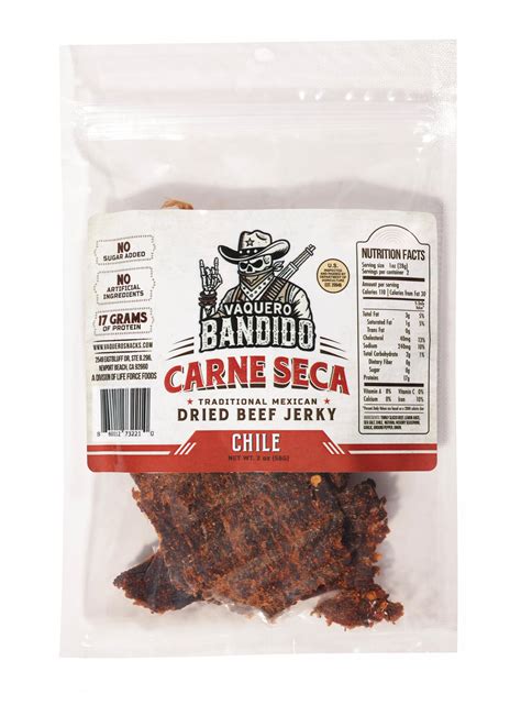 Chile Carne Seca Mexican Beef Jerky Vaquero Bandido