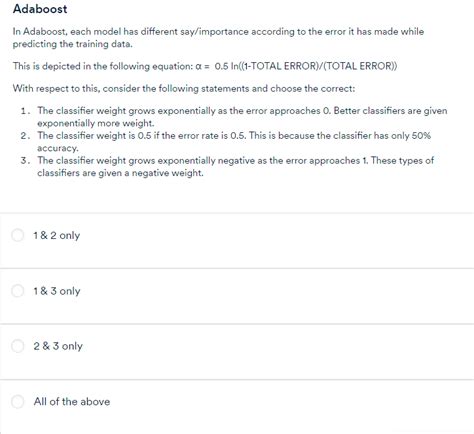 Solved Adaboost In Adaboost Each Model Has Different Chegg