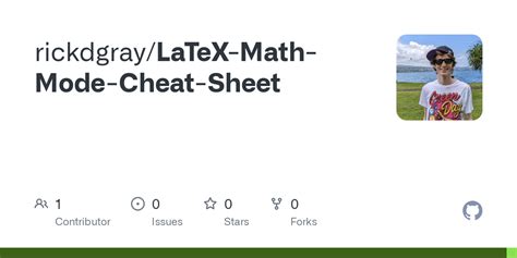 Github Rickdgraylatex Math Mode Cheat Sheet