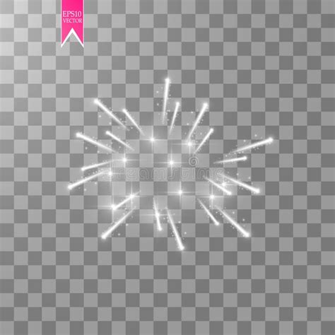 Firework Lights Effect With Glowing Stars In Sky Isolated On