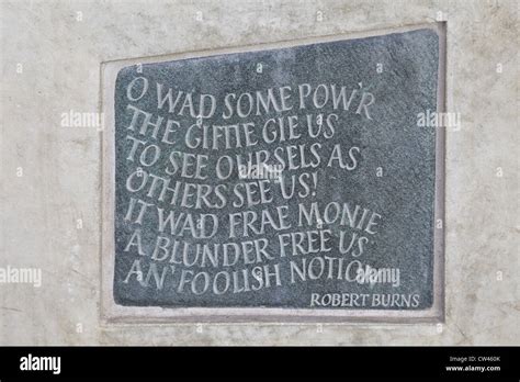 Verse From Robert Burns Poem To A Louse On Tablet Outside Scottish
