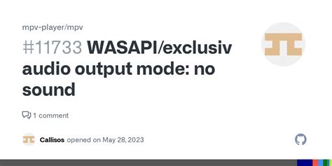 Wasapiexclusive Audio Output Mode No Sound · Issue 11733 · Mpv