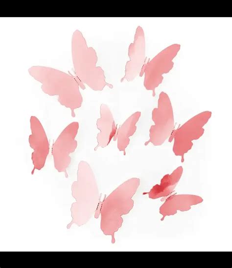 Partypal 3d Muurstickers Vlinders Rose Goud 12 Stuks Feestdeco