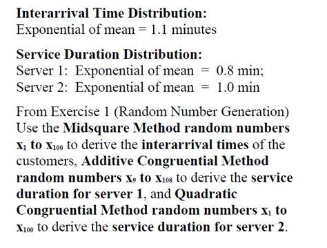 Solved Interarrival Time Distributionexponential Of Mean