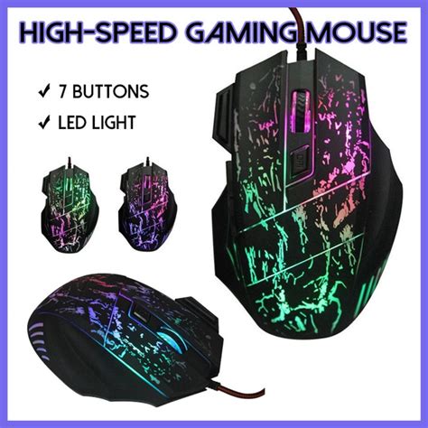 2021new Usb Wired Gaming Mouse 7 Buttons Led Light Optical Mouse 3200 Dpi Gamer Mice Backlight