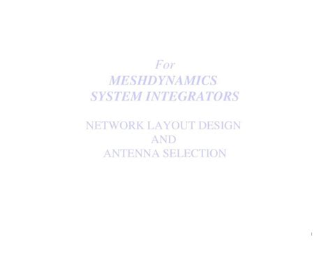 PDF MeshDynamics Mesh Network Layout Design Examples DOKUMEN TIPS