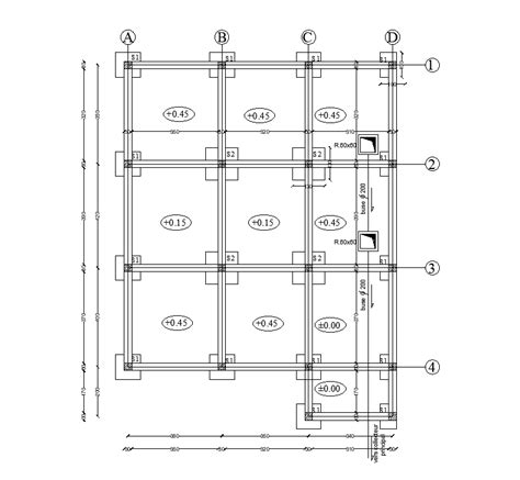 Beam Column Detail Floor Plan Drawing Is Presented In This Autocad File