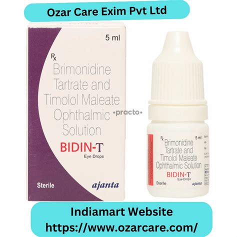Brimonidine Tartrate And Timolol Maleate Ophthalmic Solution 5 Ml Packaging Size 10 Ml At Rs