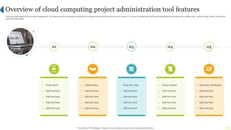 Overview Of Cloud Computing Project Administration Tool Features Ppt