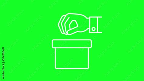 Animated Voting White Line Icon Political Affiliation Polling Loop