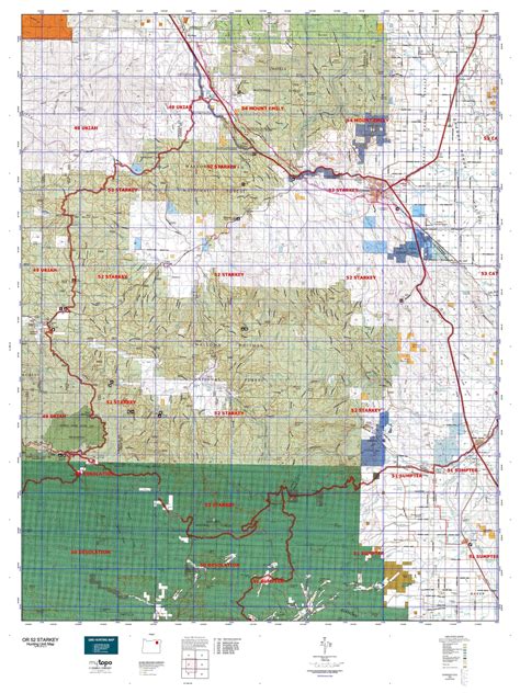 Oregon Gmu 52 Starkey Map Mytopo Map Store