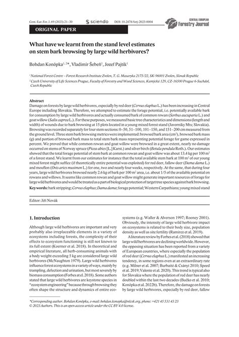 PDF What Have We Learnt From The Stand Level Estimates On Stem Bark