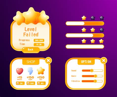 Game Asset Ui Design Cartoon Element With Elegant And Colorful 16666275