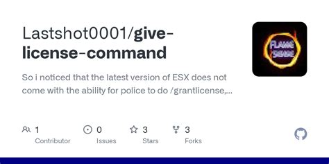 GitHub Lastshot Give License Command So I Noticed That The Latest Version Of ESX Does Not