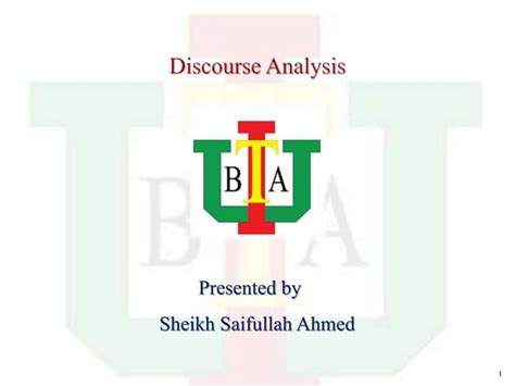 Class On Discourse Analysis Ppt