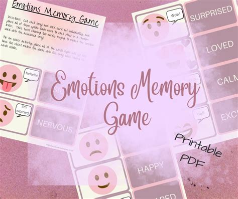 Emotions Memory Game Etsy