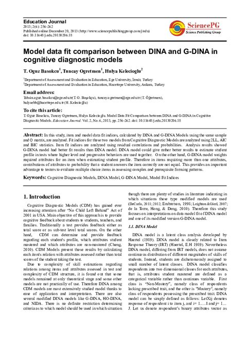Pdf Cognitive Diagnostic Models