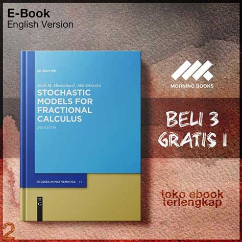 Stochastic Models For Fractional Calculus 2 Edition Morning Store